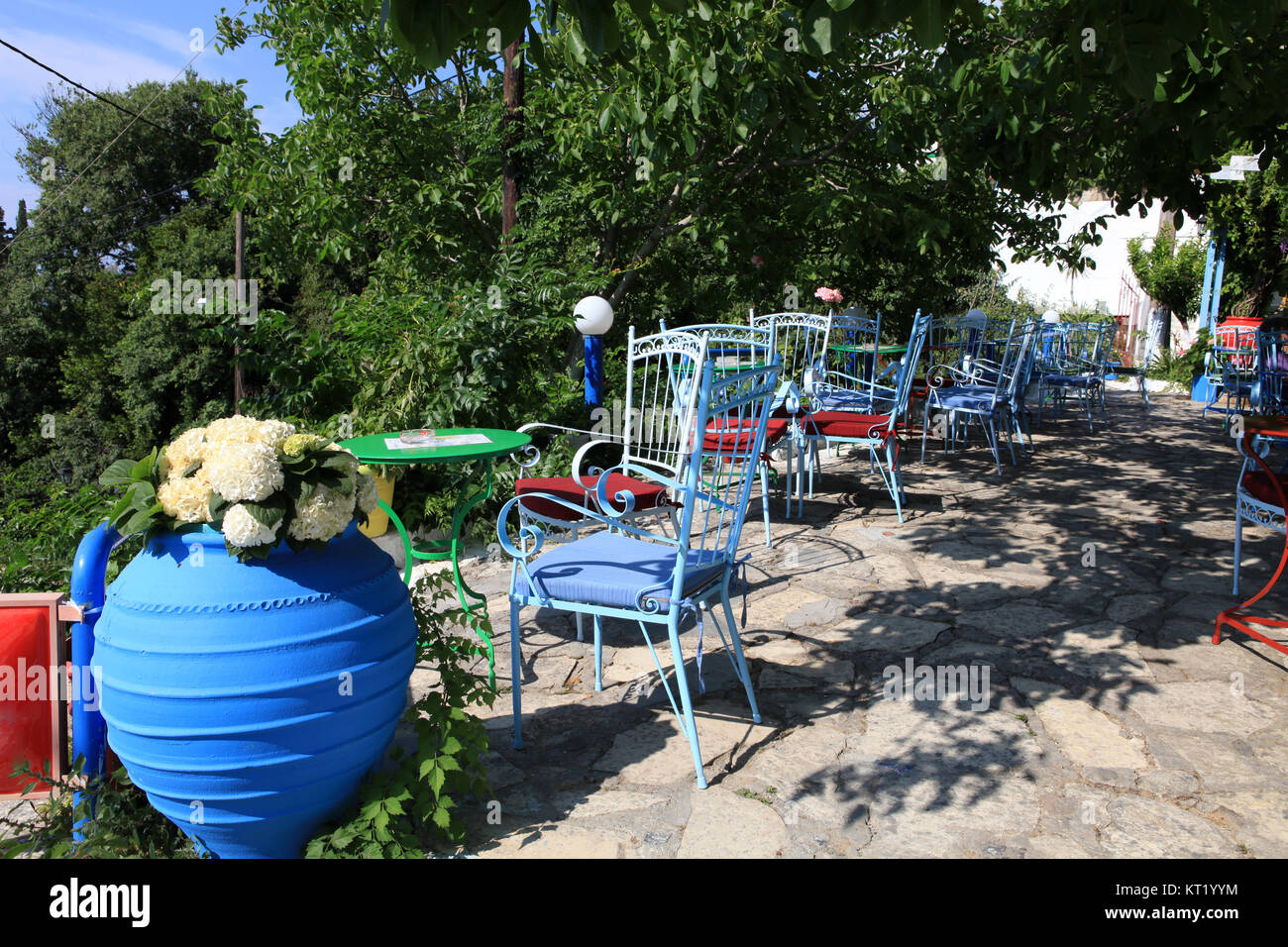 Typical colors for Greek architecture Stock Photo - Alamy
