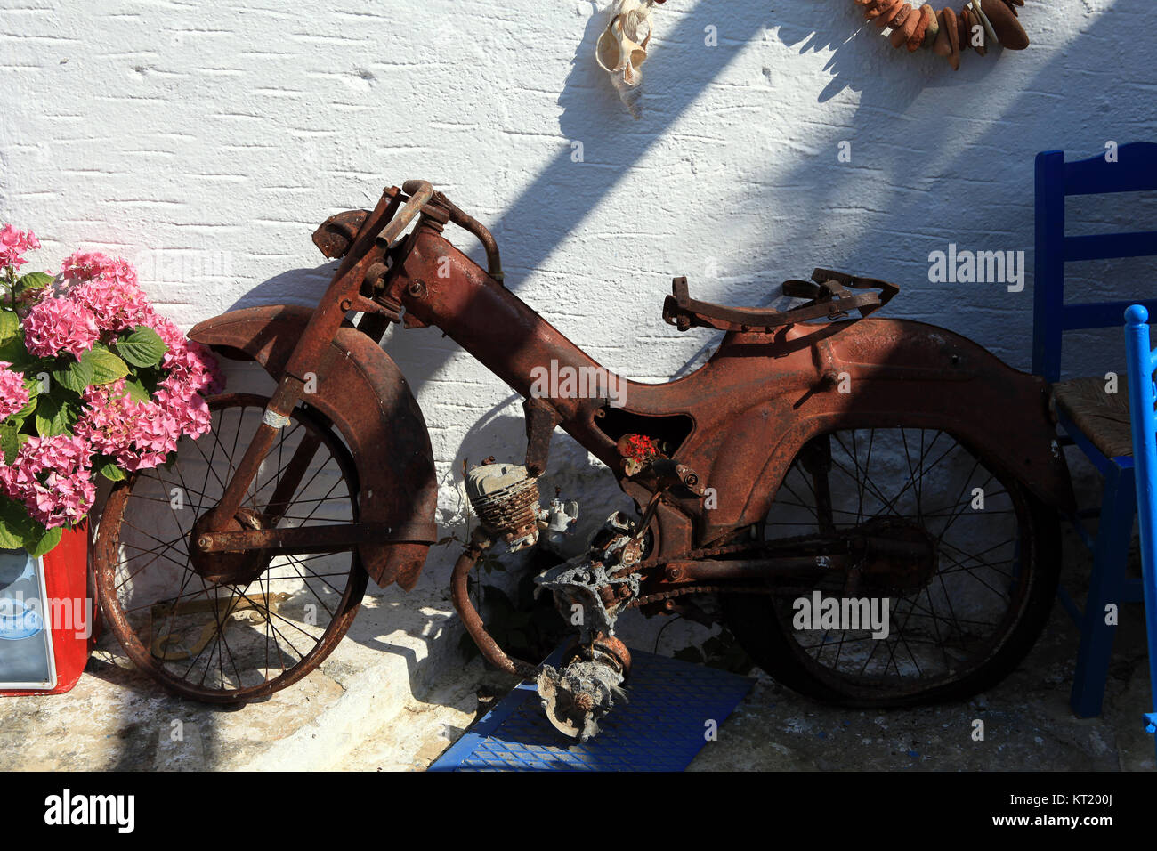 old motorcycle covered with rust does not lose its charm Stock Photo ...