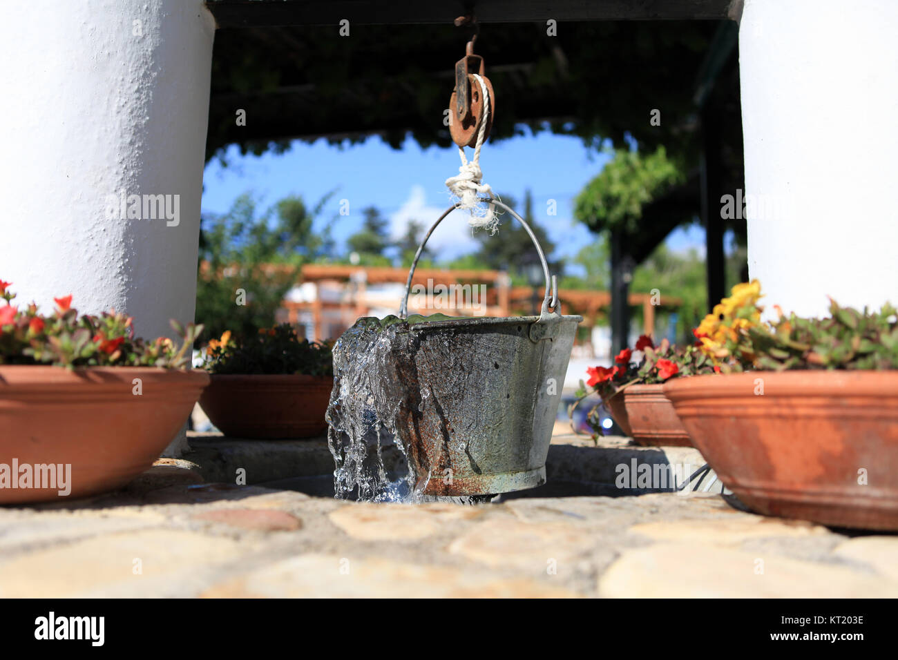 Lessons from the well bucket of refreshing water Stock Photo - Alamy