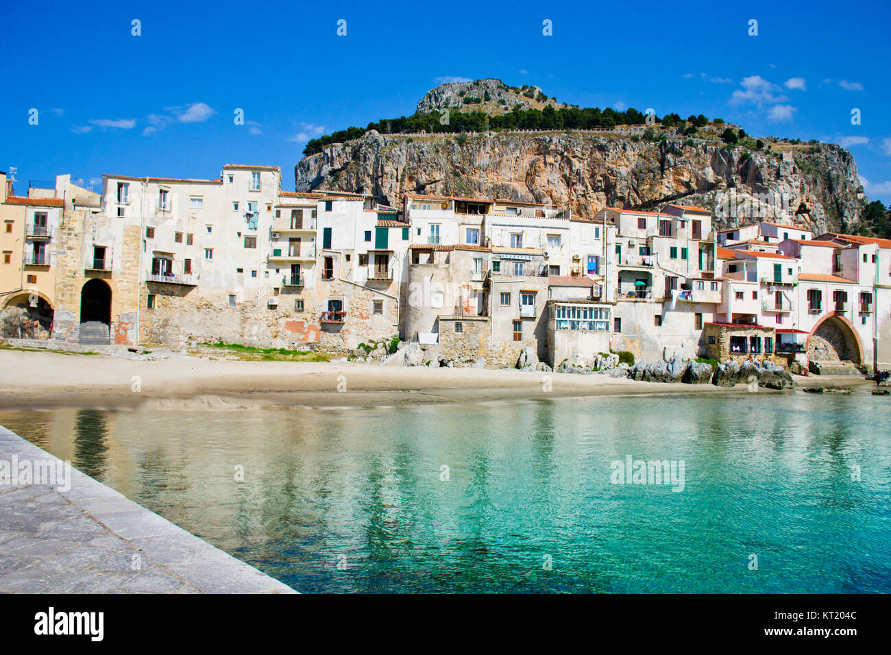 Beautiful coast of Cefalu, Palermo - Sicily Stock Photo - Alamy