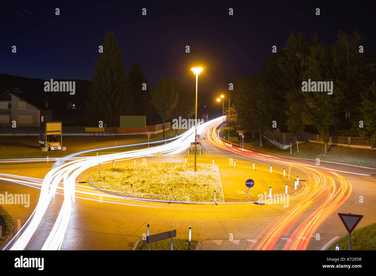roundabout at night with long exposure and multiple exposure styria ...
