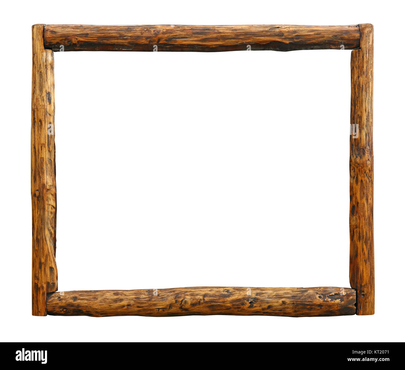 Old vintage grunge wooden log border frame Stock Photo - Alamy