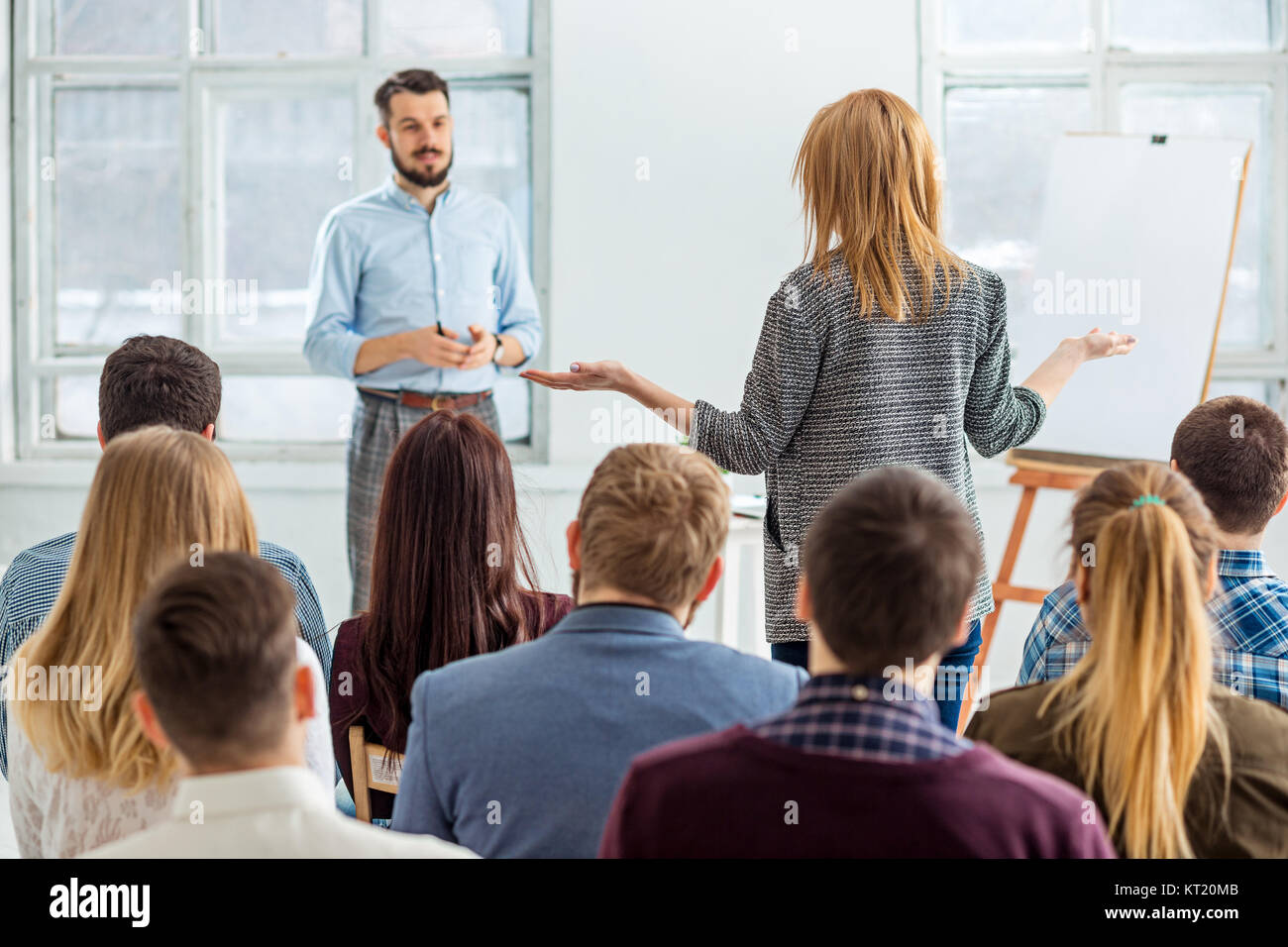 Speaker at Business Meeting in the conference hall Stock Photo - Alamy