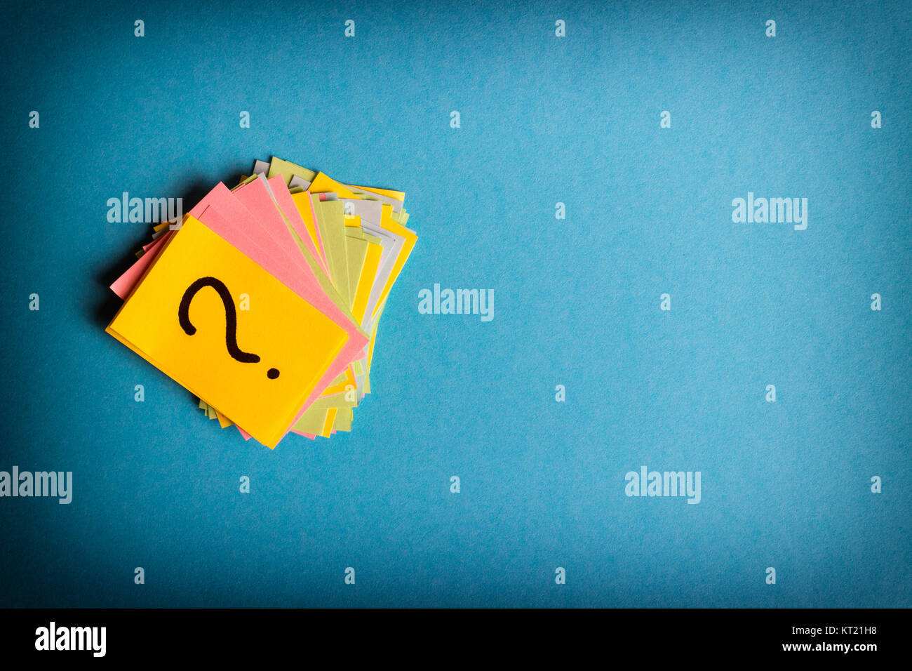 question marks written reminders tickets Stock Photo - Alamy