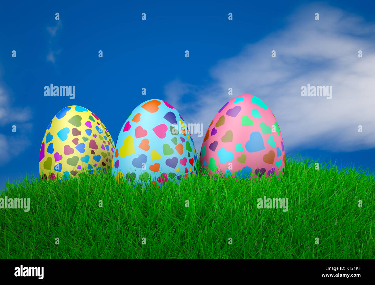 Three Easter eggs Stock Photo - Alamy