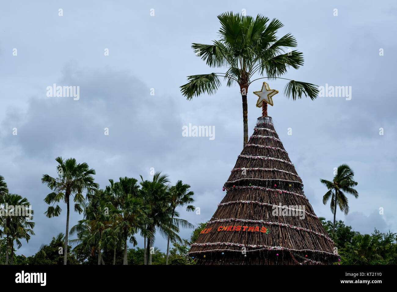 Funny and strange christmas tree on street of Bali Indonesia made of ...