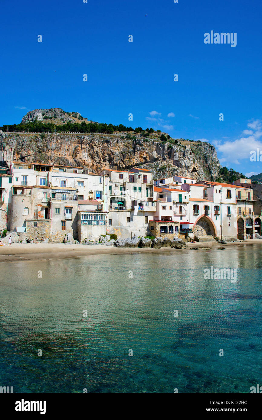 Beautiful coast of Cefalu, Palermo - Sicily Stock Photo - Alamy