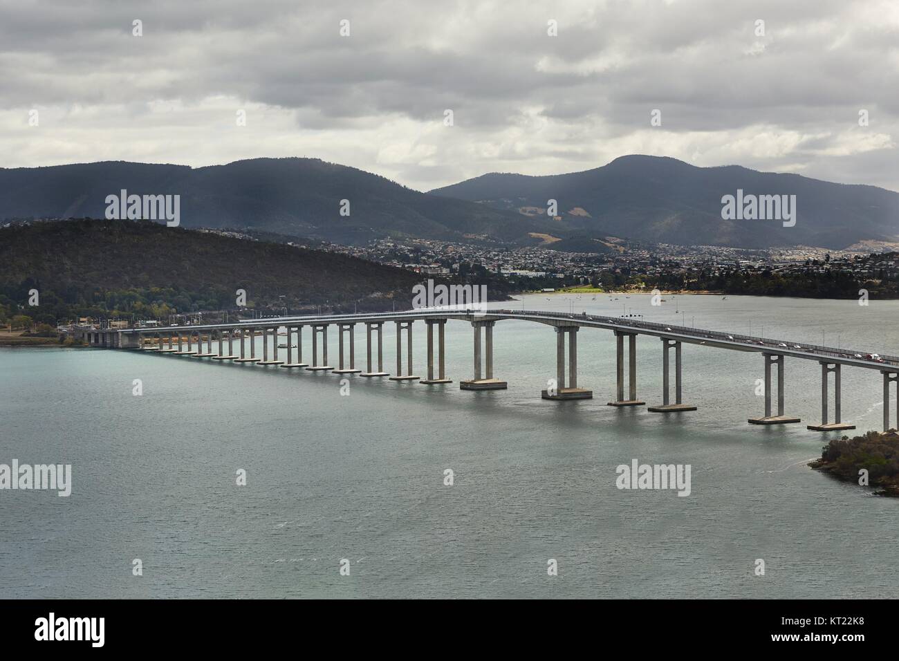 Tasman Bridge at night Stock Photo - Alamy