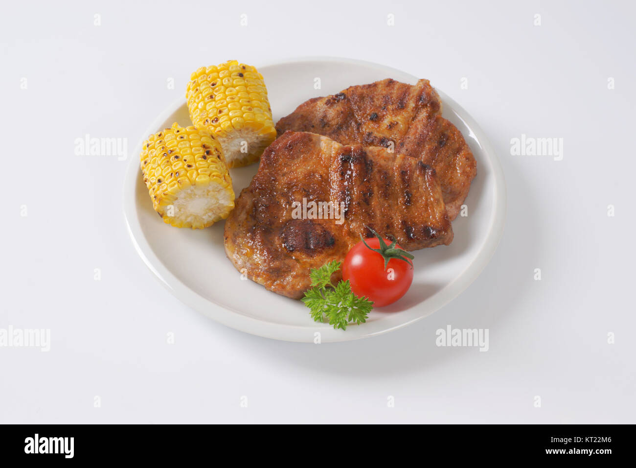 grilled pork and corn cob Stock Photo - Alamy
