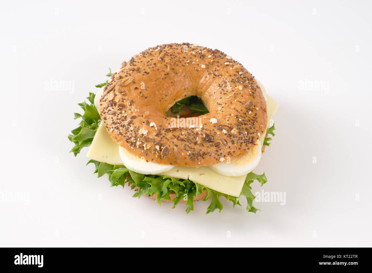 bagel sandwich with eggs and cheese Stock Photo - Alamy