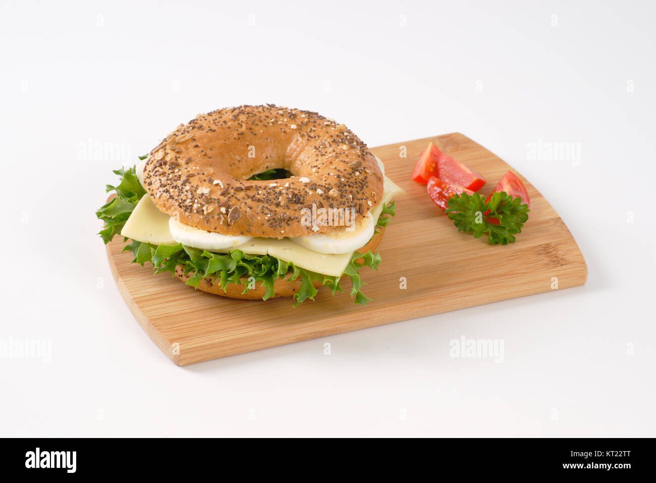 bagel sandwich with eggs and cheese Stock Photo - Alamy