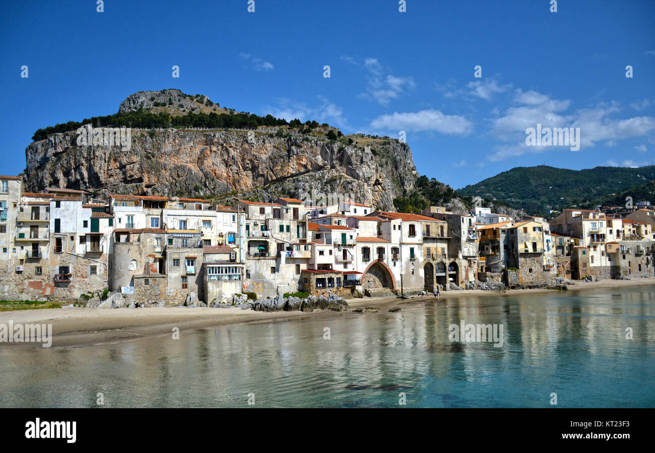 Beautiful coast of Cefalu, Palermo - Sicily Stock Photo - Alamy