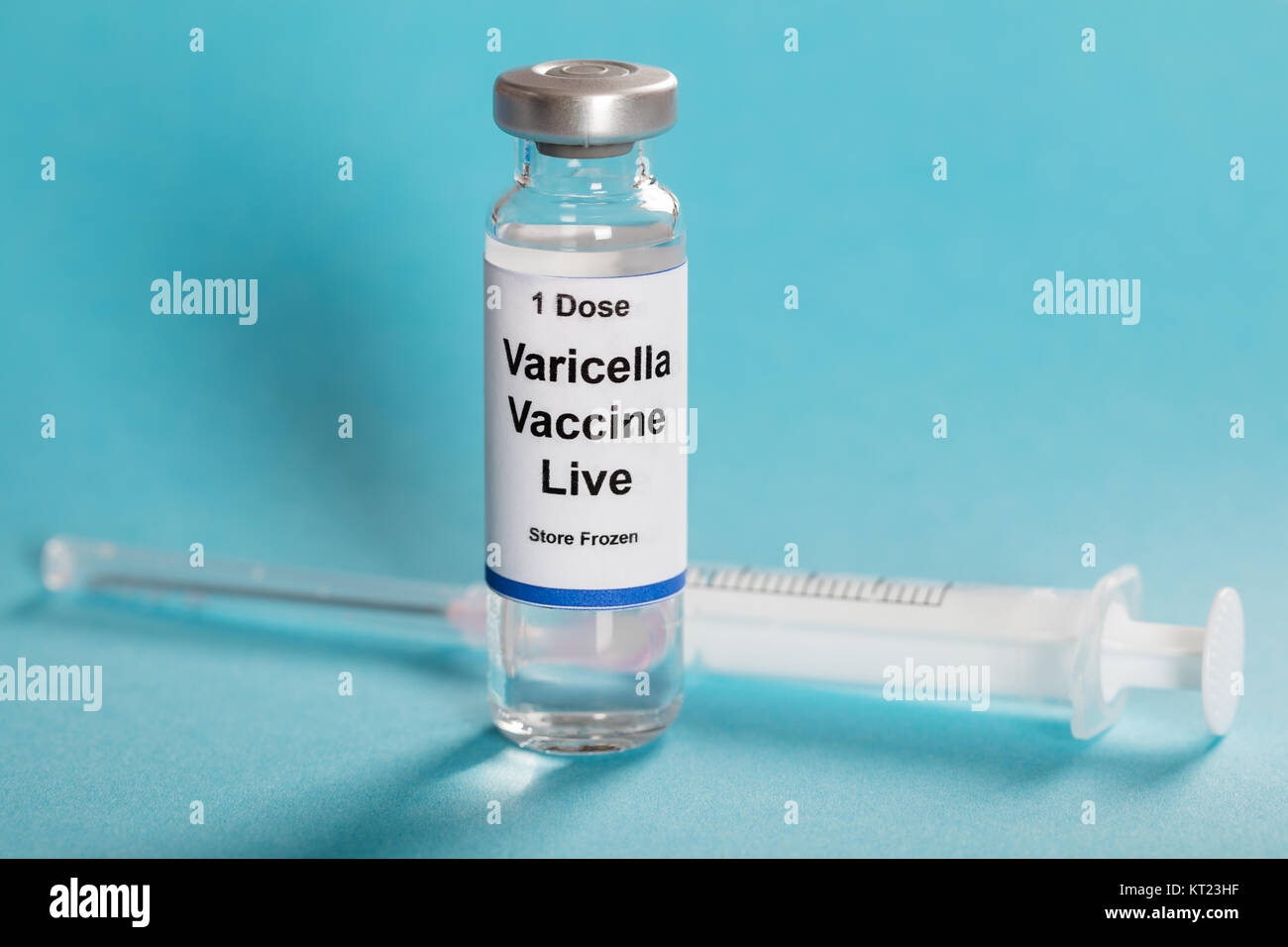 Varicella Vaccine In Bottle With Syringe Stock Photo - Alamy
