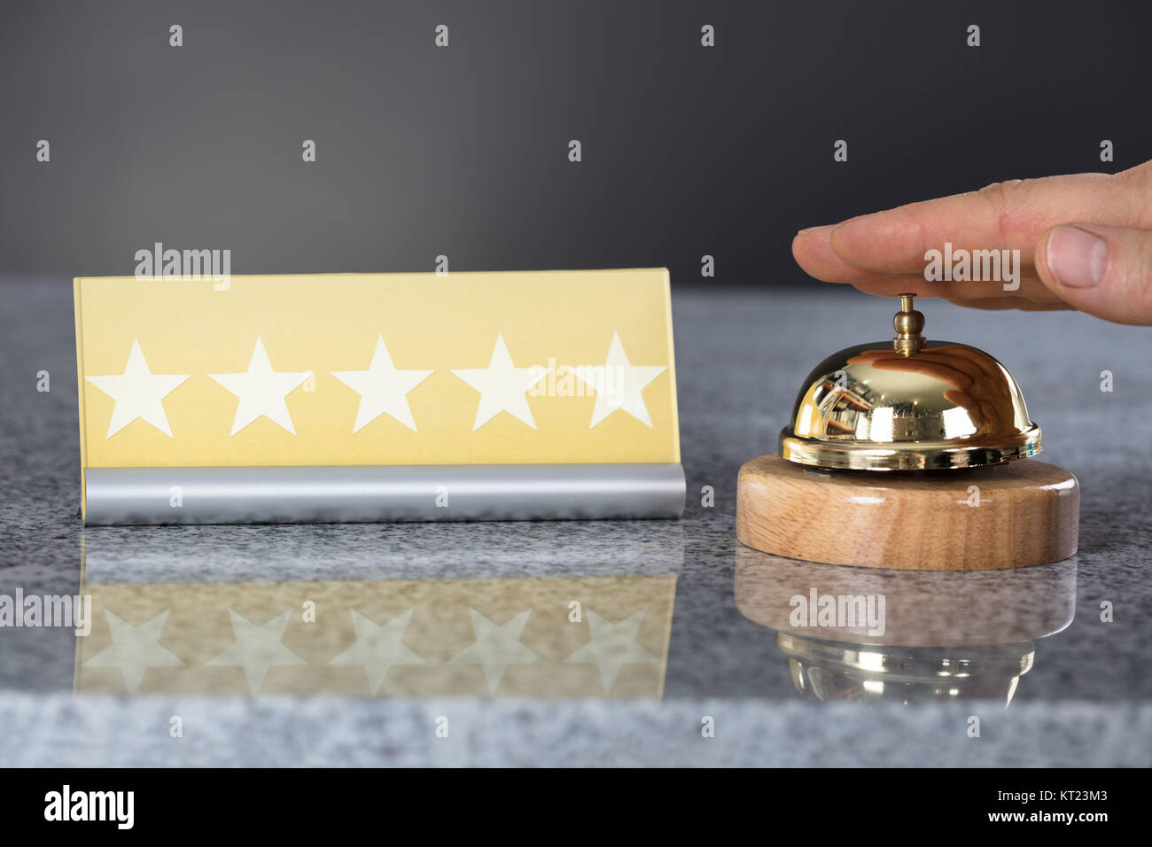 Person Hand Ringing Service Bell Stock Photo - Alamy