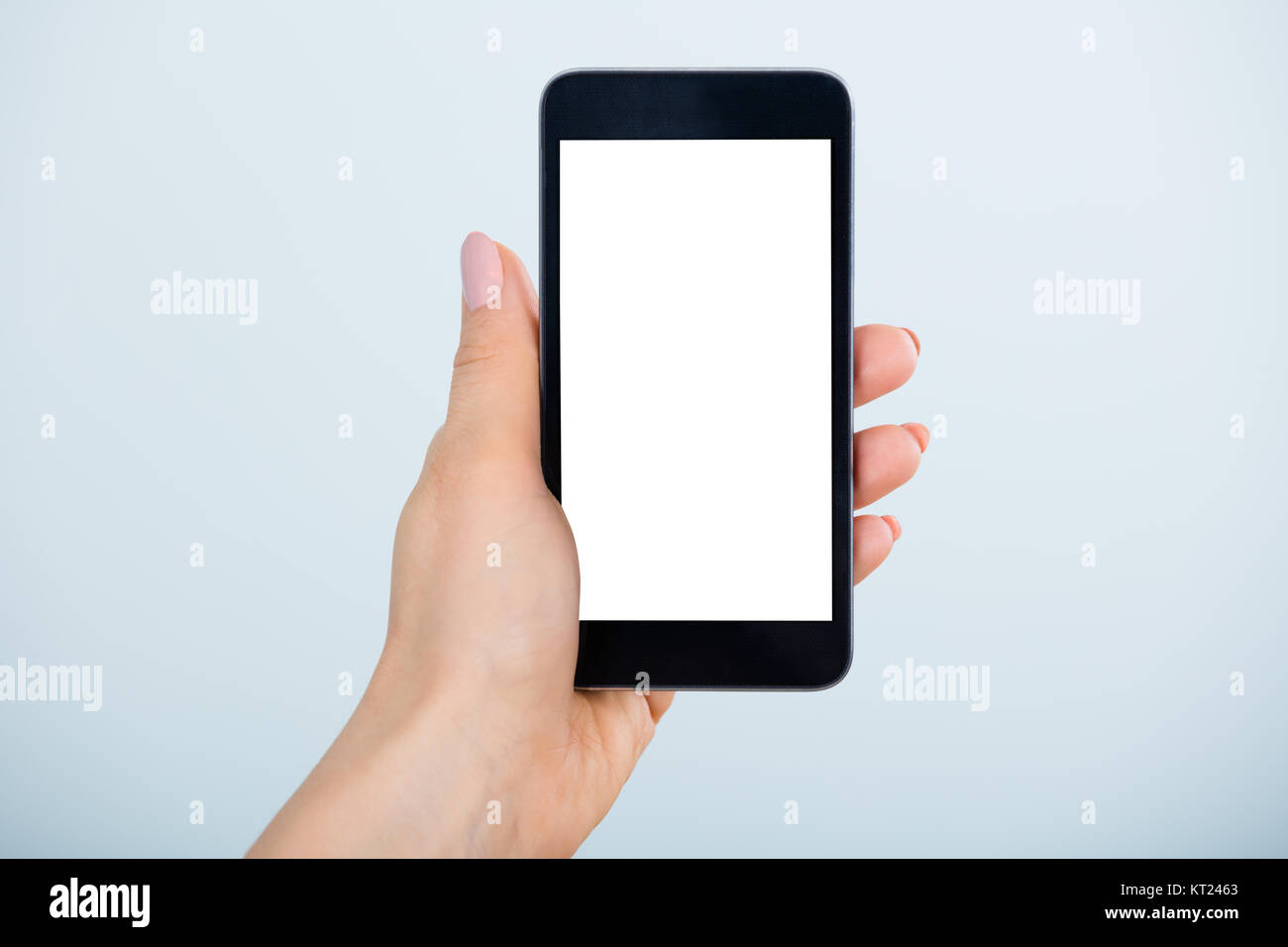 Woman Hand Holding Mobilephone Stock Photo - Alamy