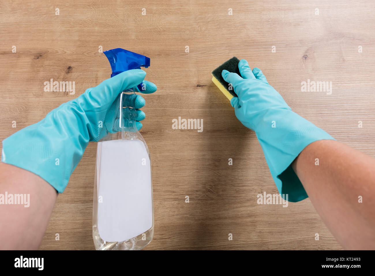 Person Cleaning Kitchen Worktop Stock Photo - Alamy