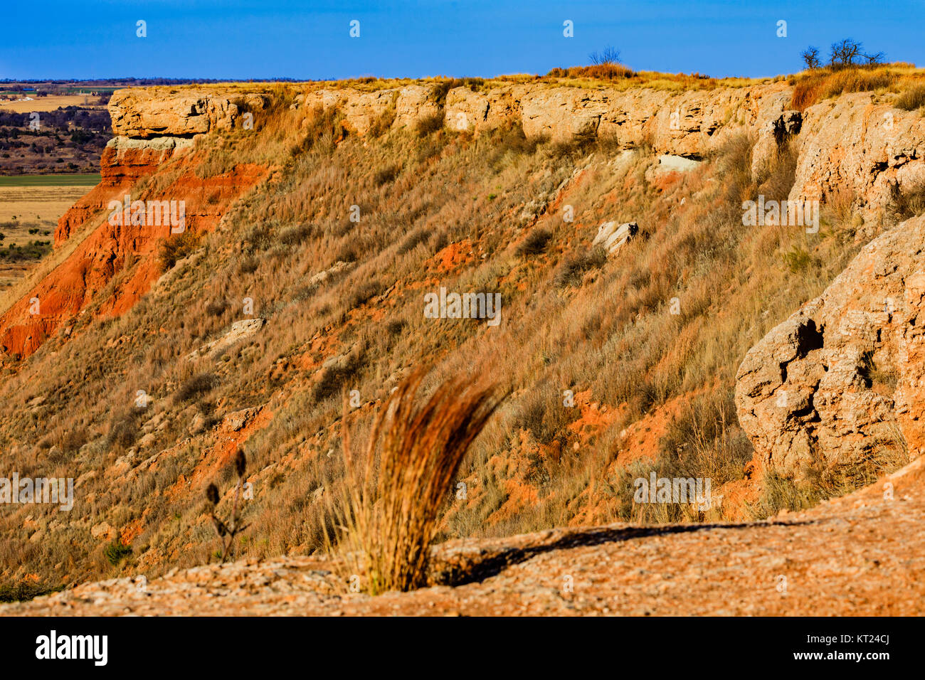 View from one of the buttes at Gloss Mountains State Park in Oklahoma ...