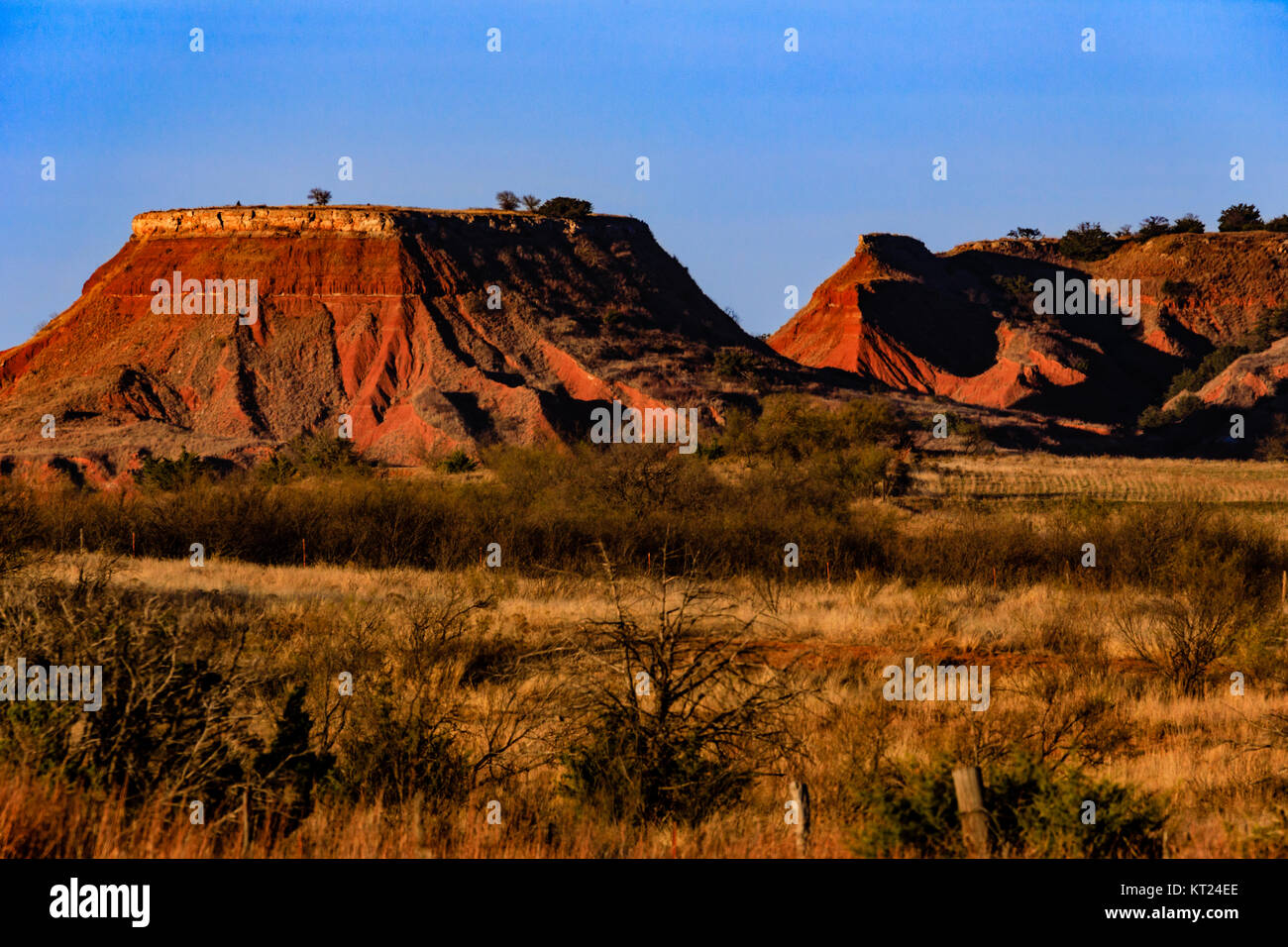 View of the buttes at Gloss Mountains State Park in Oklahoma Stock ...