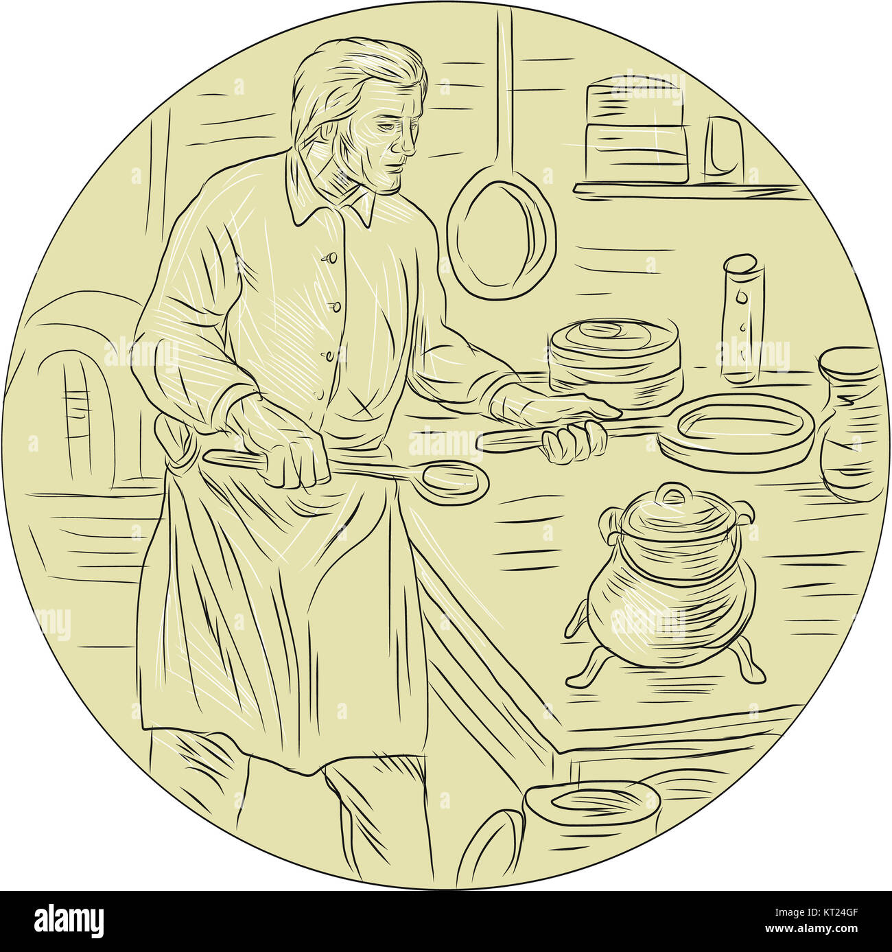 Medieval kitchen drawing hi-res stock photography and images - Alamy