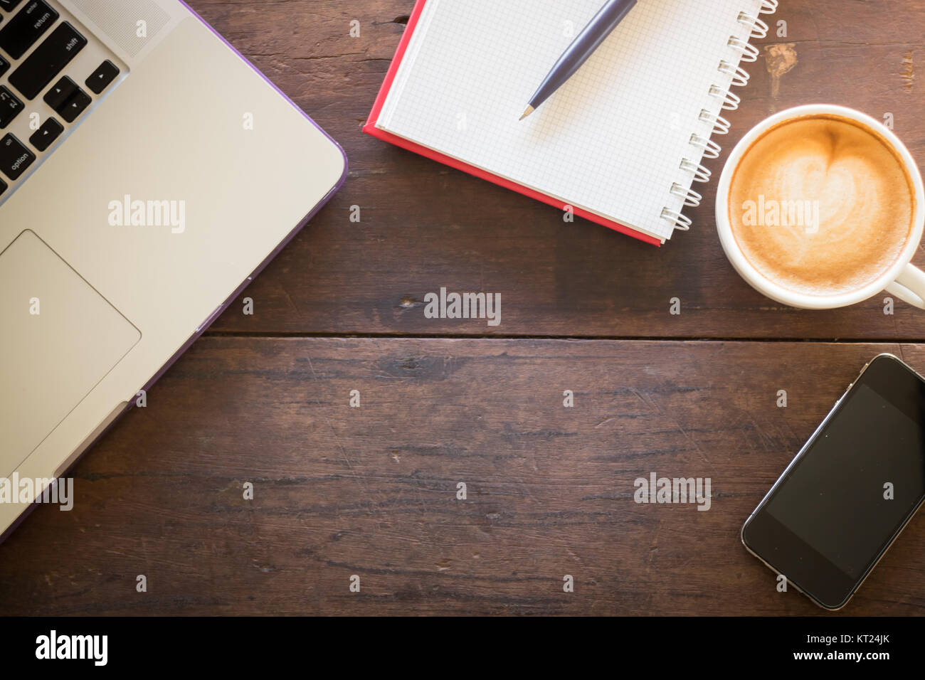 Work table of hipster freelance Stock Photo - Alamy