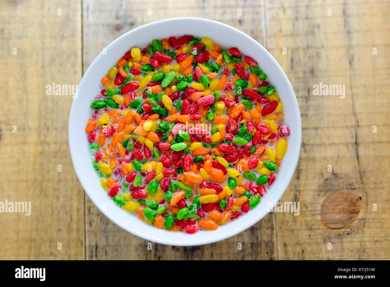 Colorful puffed rice in the bowl Stock Photo - Alamy