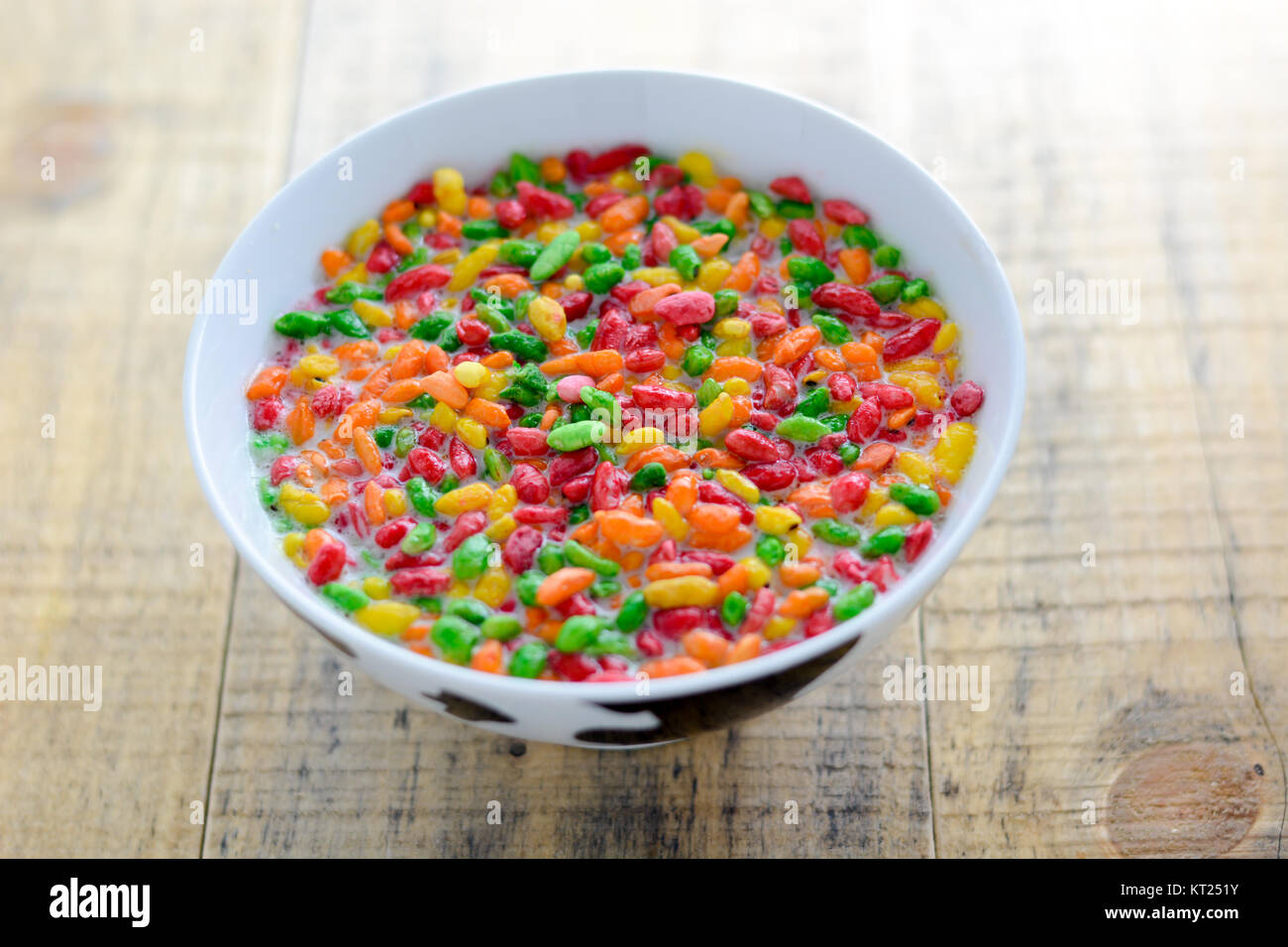 Colorful puffed rice in the bowl Stock Photo - Alamy