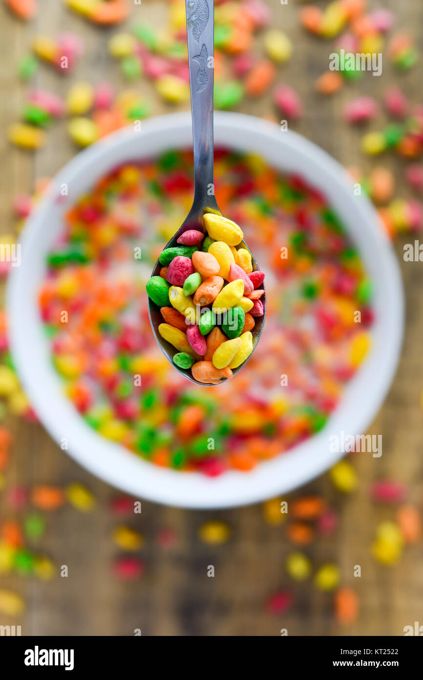 Colorful puffed rice in the bowl Stock Photo - Alamy