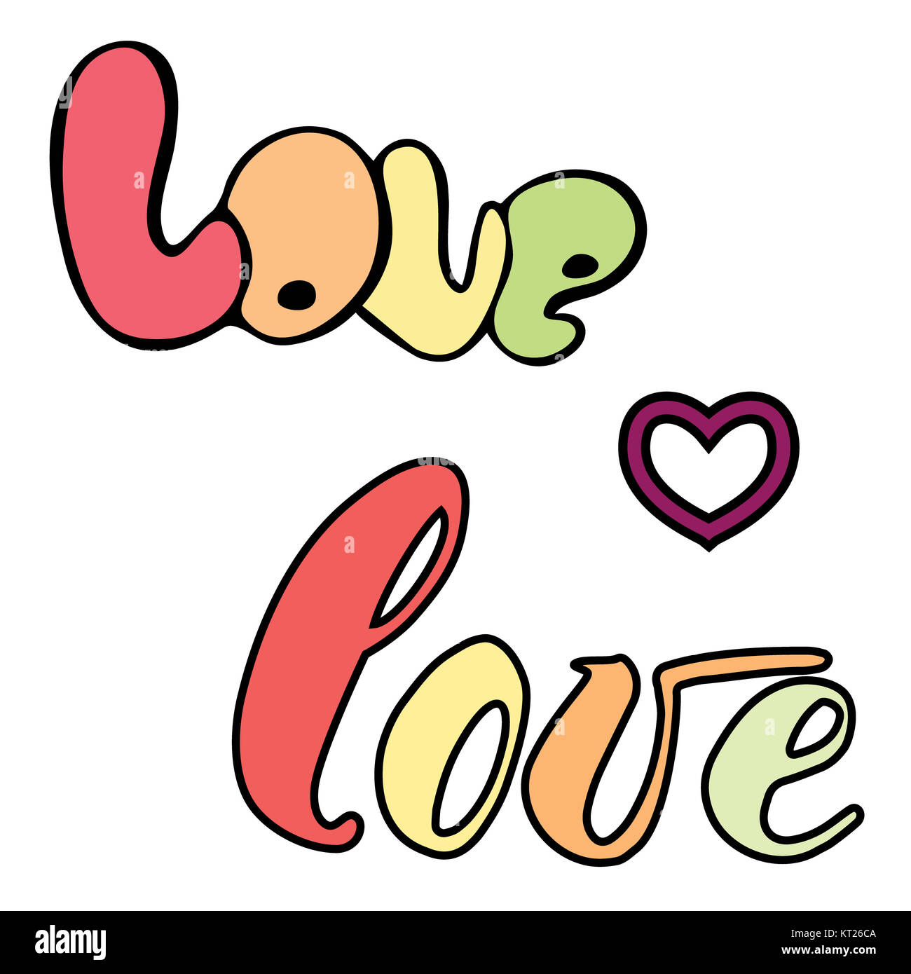 Hand drawn typography inspirational word Love. For greeting cards ...