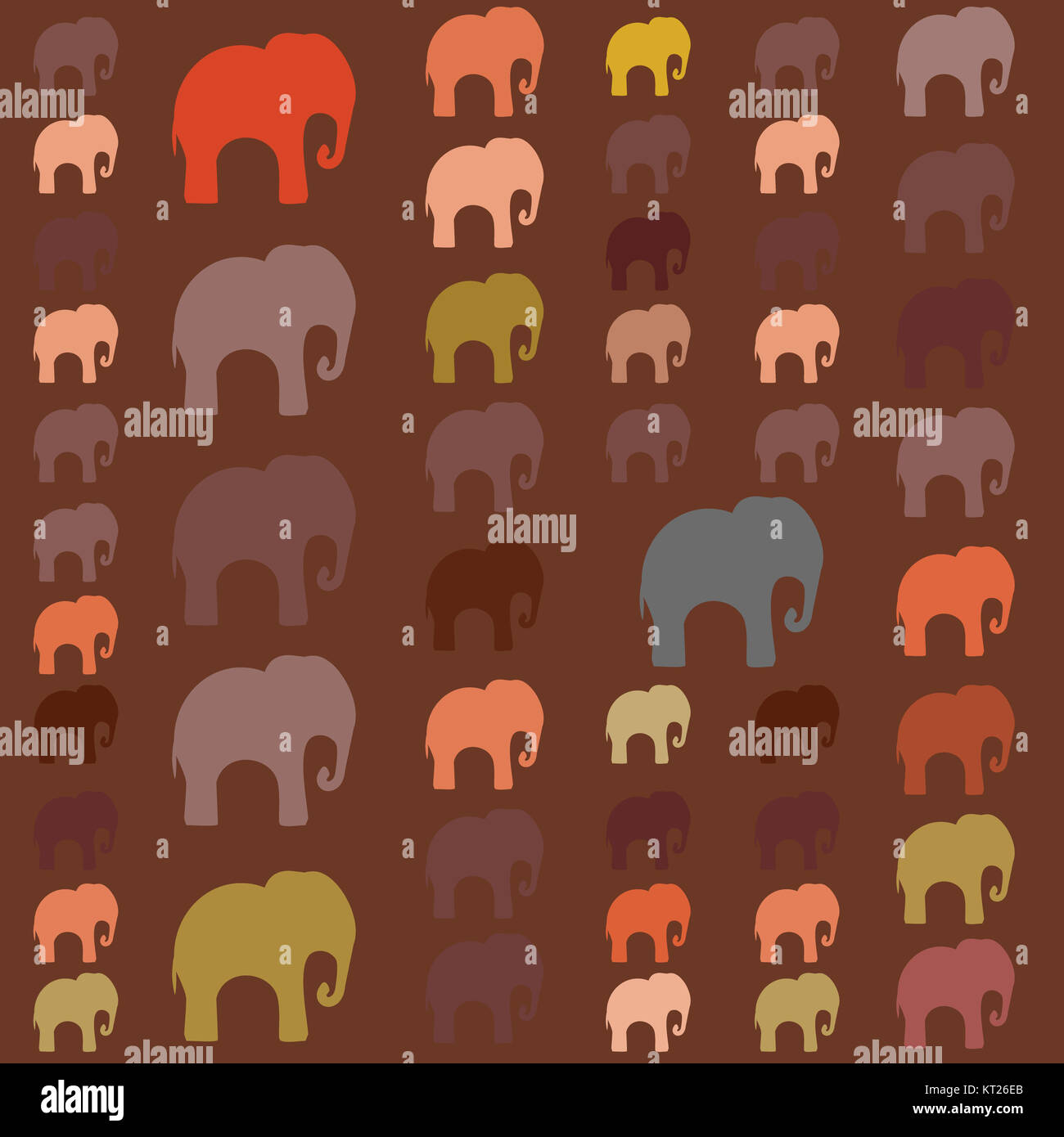 Seamless pattern with colorful elephants for textile, book cover ...