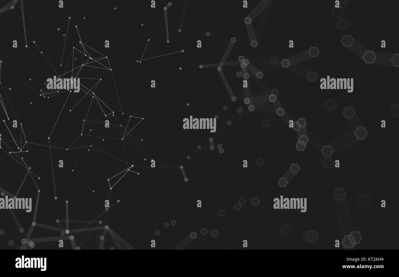 Abstract polygonal space low poly dark background, 3d rendering Stock ...