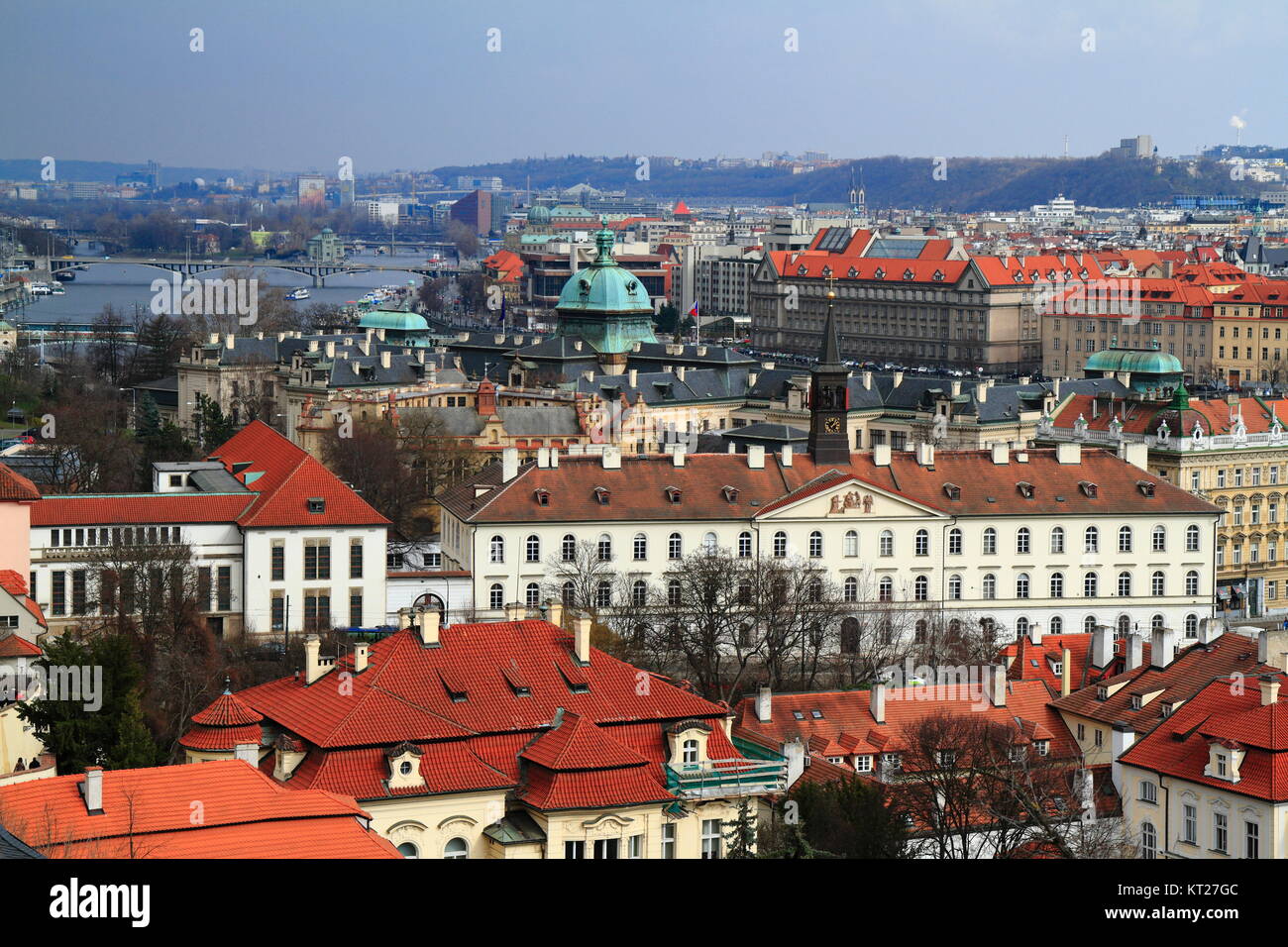 Panoramic view on Prague Old Town from above, Czech Republic Stock ...