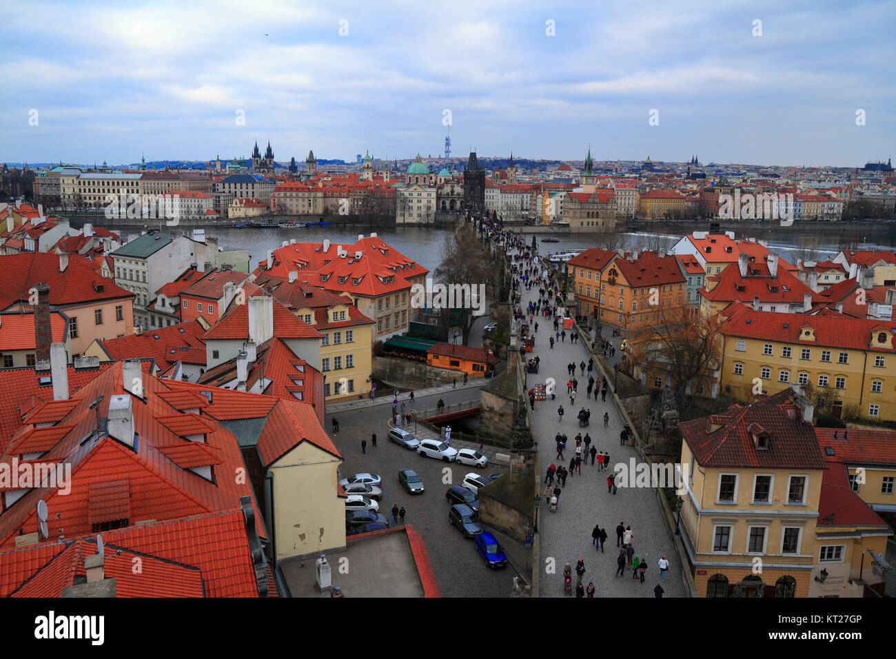 Panoramic view on Prague Old Town from above, Czech Republic Stock ...