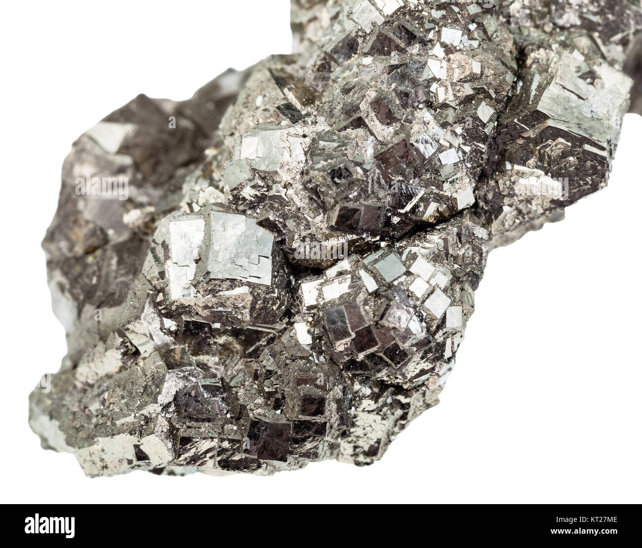 marcasite (white iron pyrite) close up isolated Stock Photo - Alamy