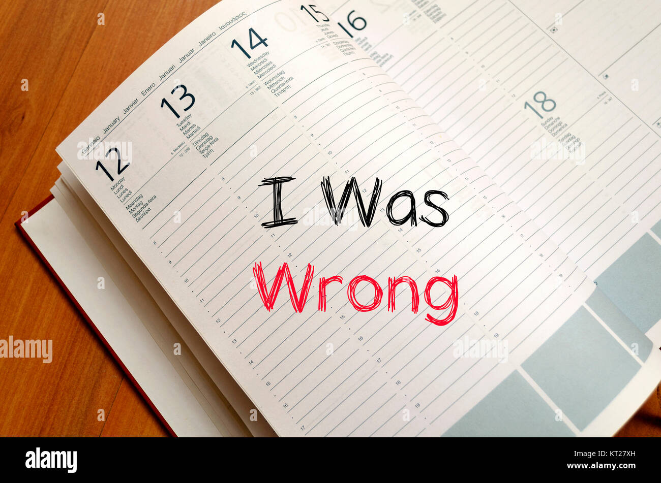 I was wrong concept on notebook Stock Photo - Alamy