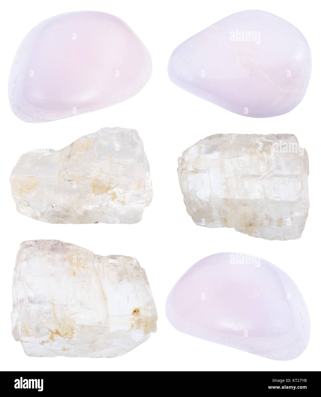 collection of polished and raw petalite stones Stock Photo - Alamy