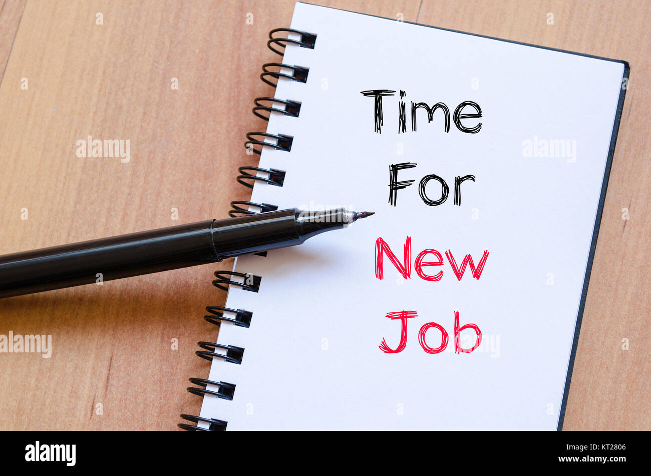Time for new job concept on notebook Stock Photo - Alamy