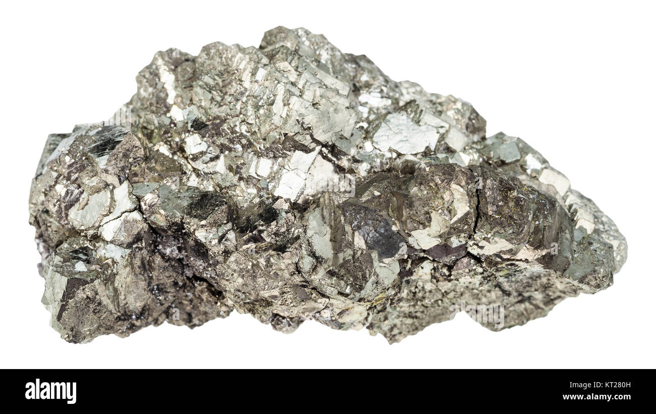 crystals of marcasite (white iron pyrite) isolated Stock Photo - Alamy