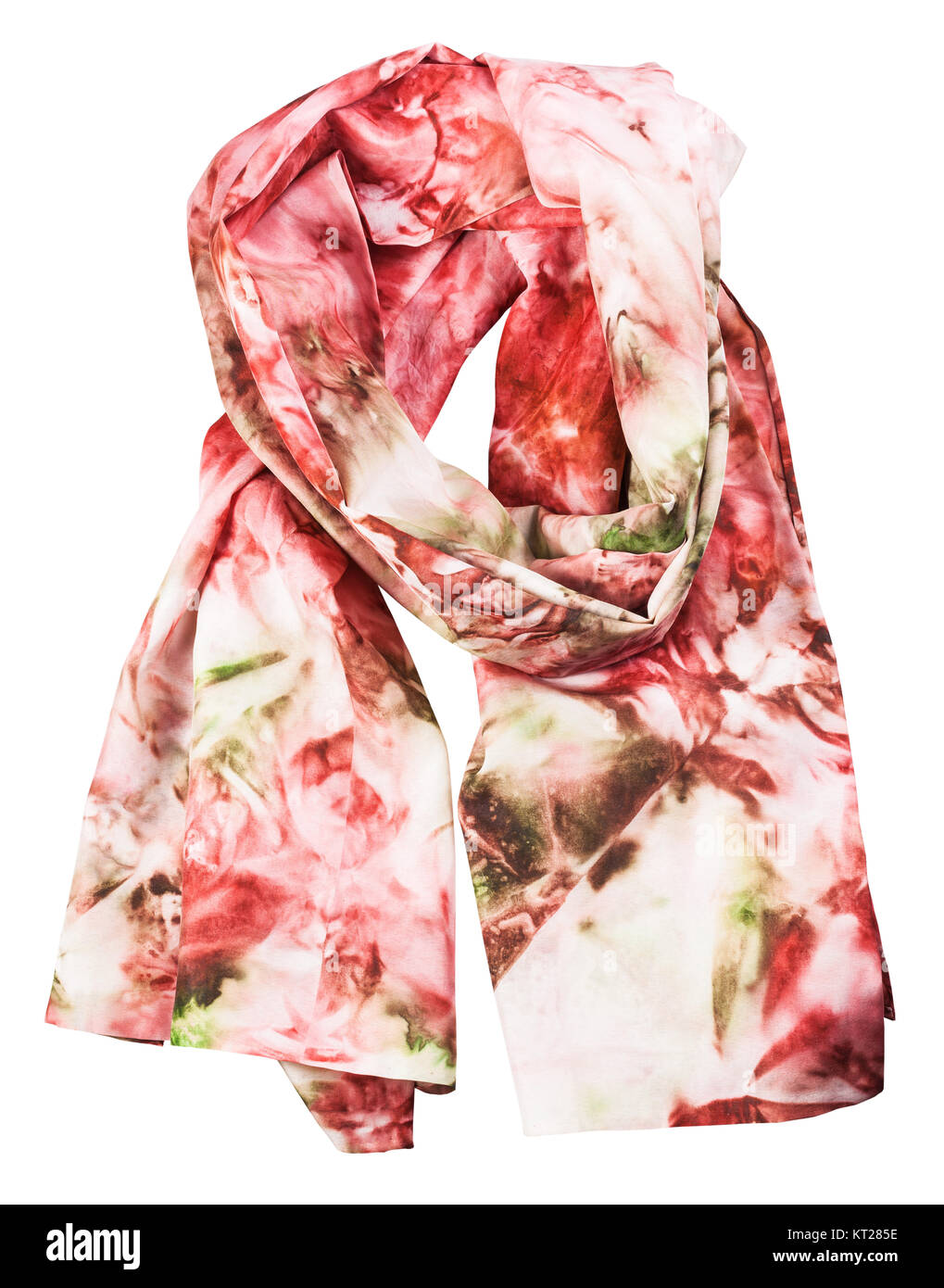 wrapped silk scarf with abstract red pattern Stock Photo - Alamy