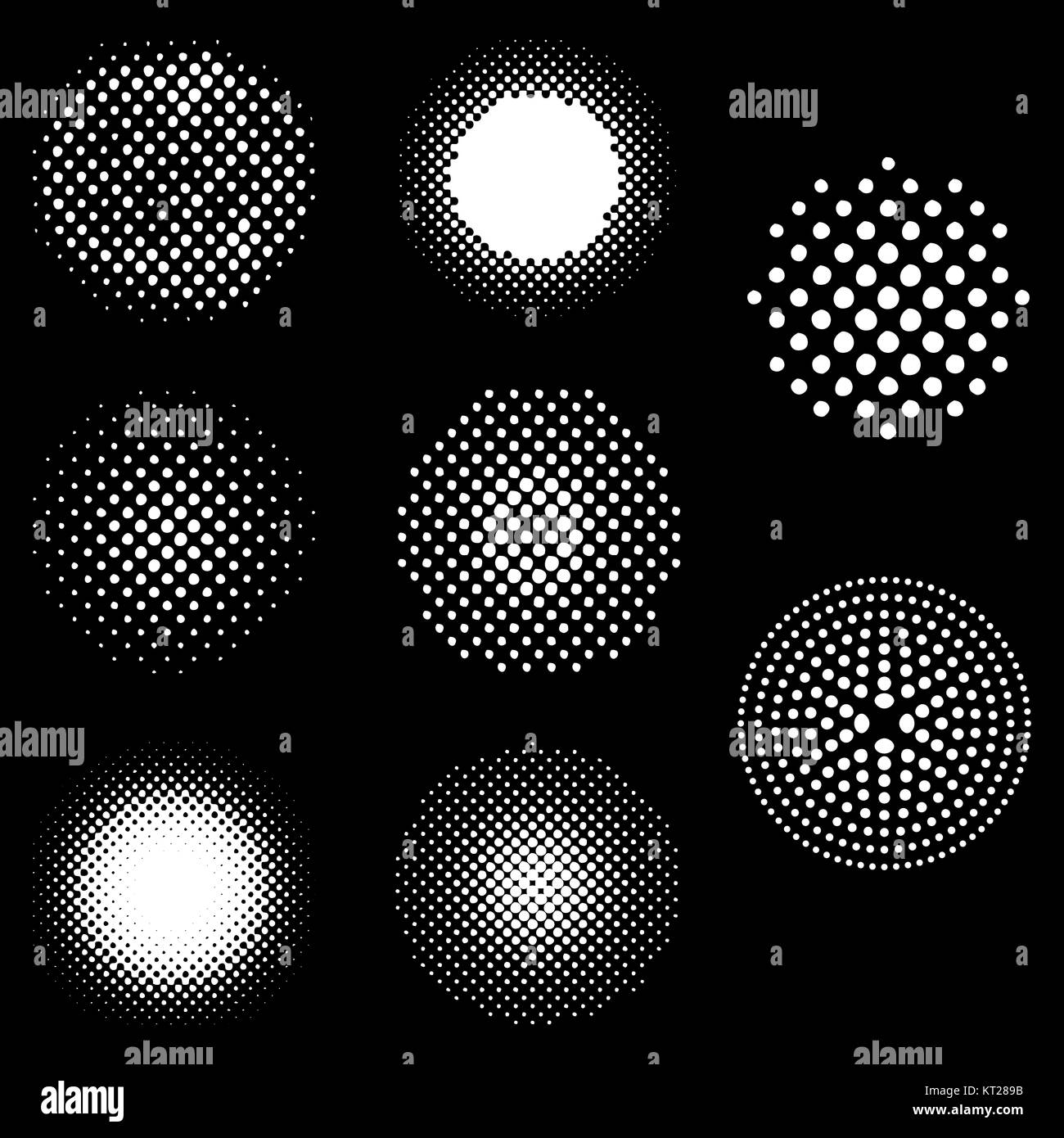 Set of Abstract Halftone Design Elements Stock Photo - Alamy