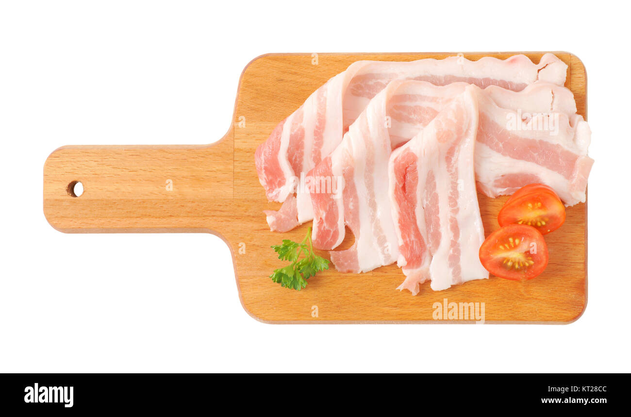 Thin slices of fresh side pork Stock Photo - Alamy