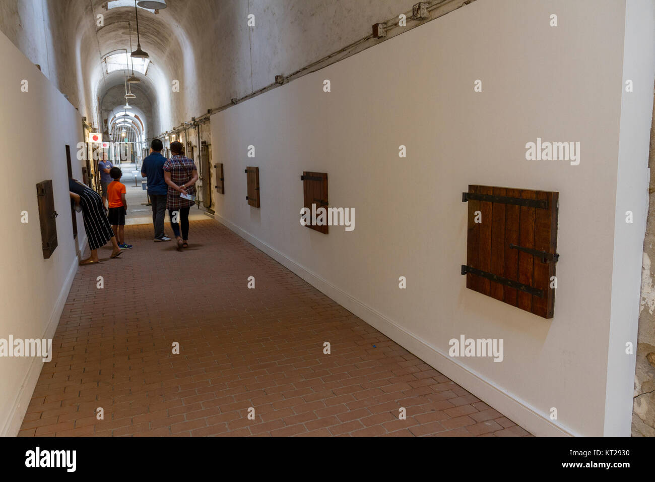 View along prison wing corridor as it was when first built in the ...
