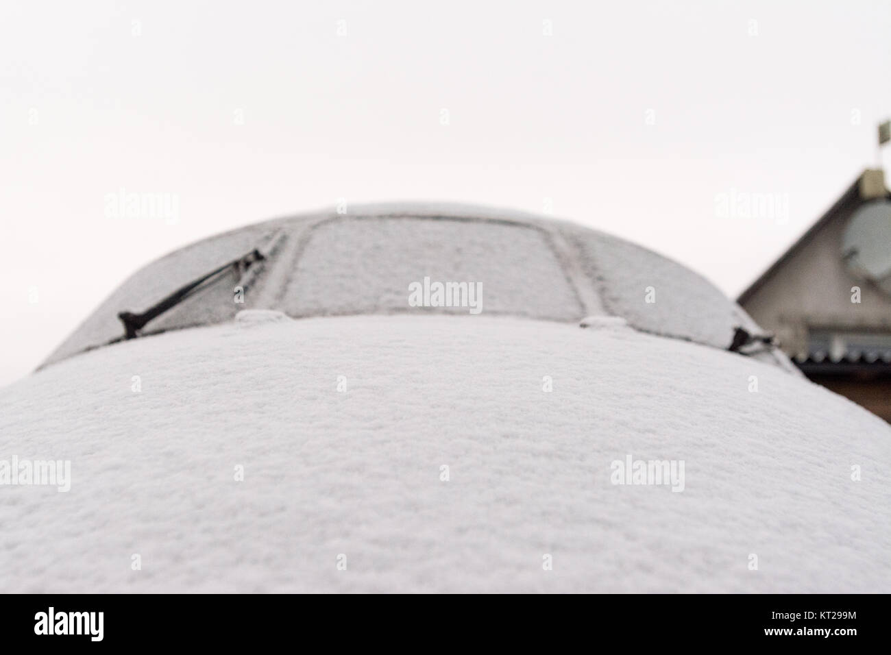 İn Snowy Winter Day Front Side of Frozen Airplane Stock Photo - Alamy