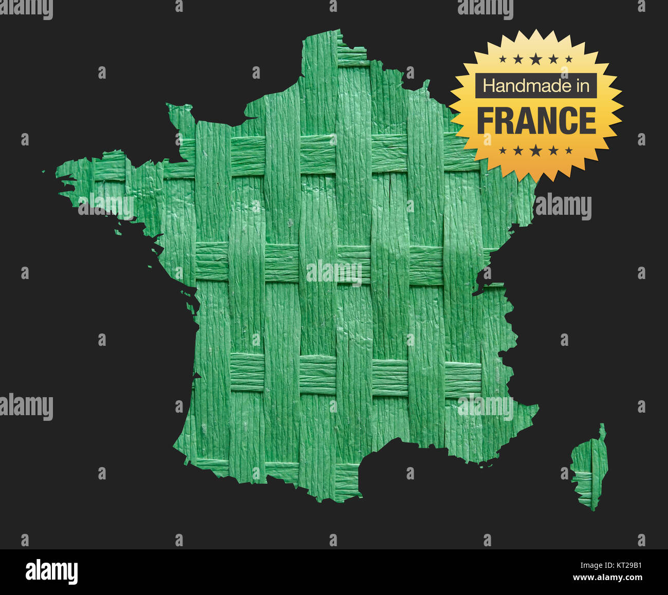 Handmade in France - quality badge map illustration Stock Photo - Alamy