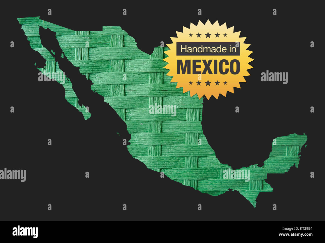Handmade in Mexico - quality badge map illustration Stock Photo - Alamy