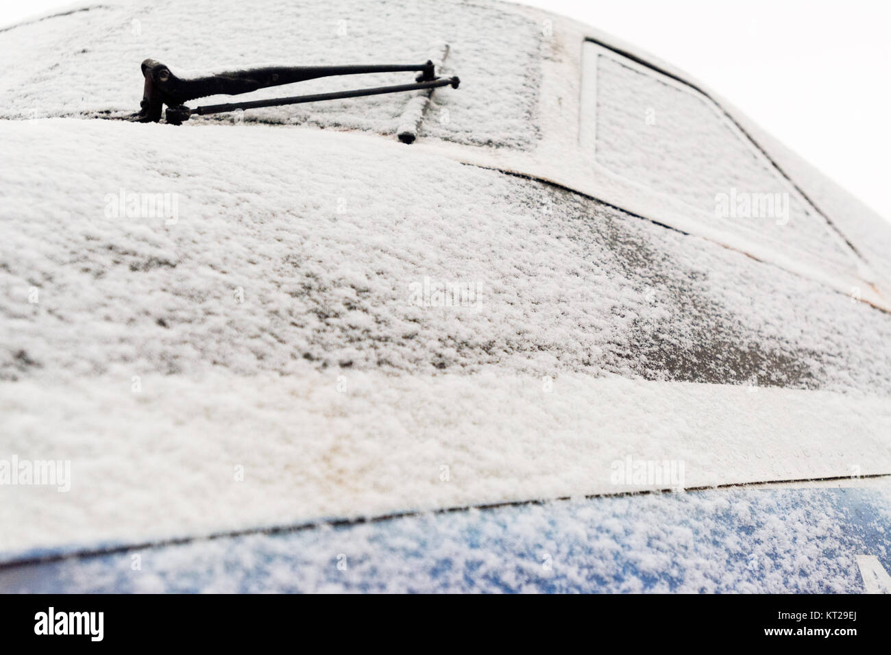 İn Snowy Winter Day Front Side of Frozen Airplane Stock Photo - Alamy
