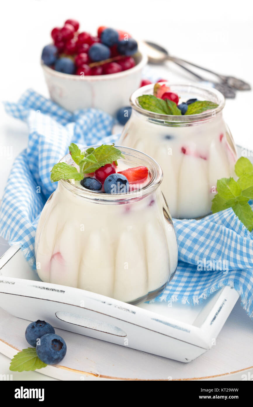 Yogurt with berries Stock Photo - Alamy