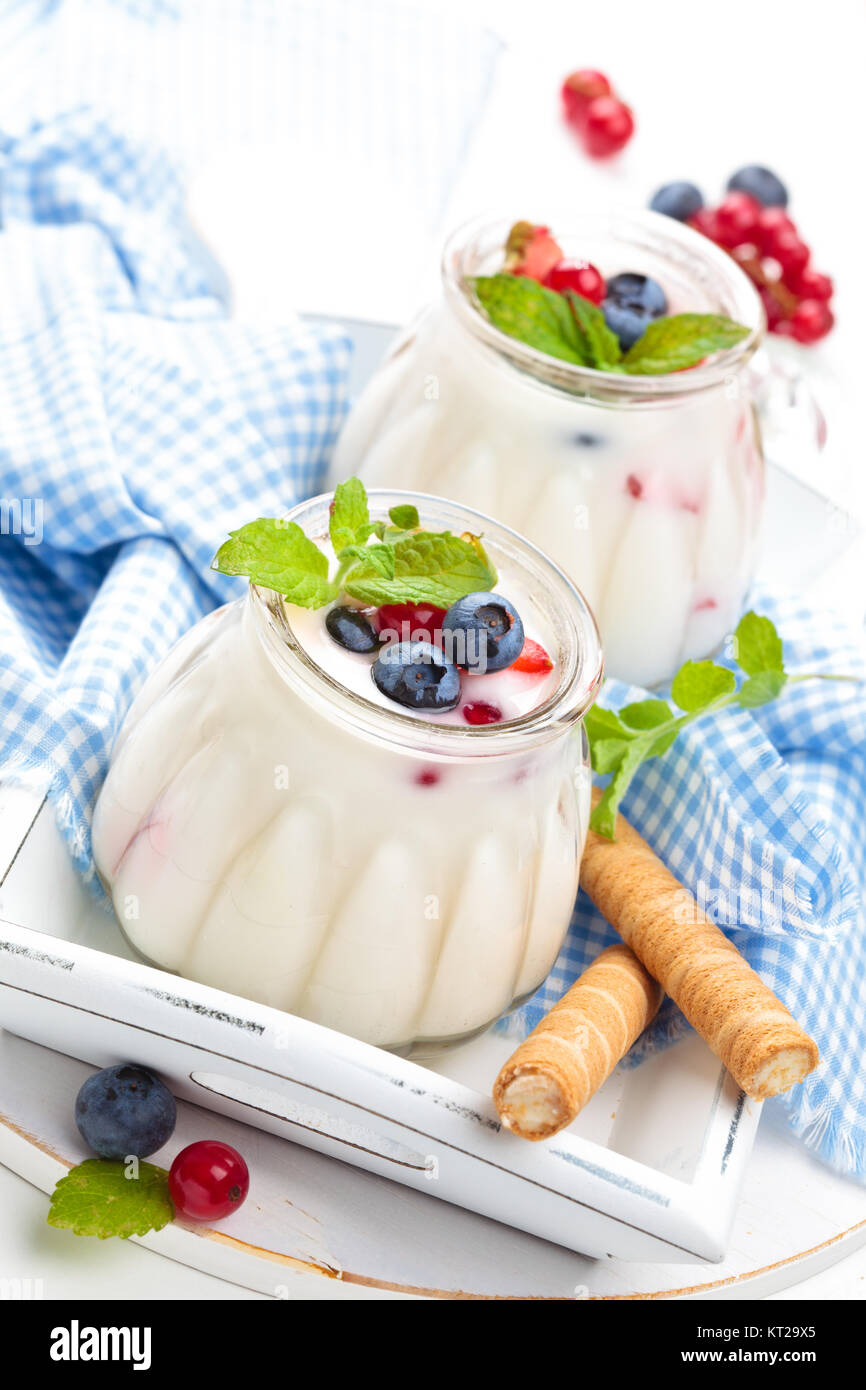 Yogurt with berries Stock Photo - Alamy
