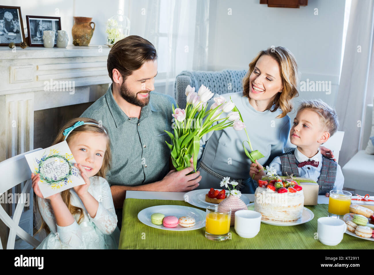 Family celebrating Mothers Day Stock Photo - Alamy