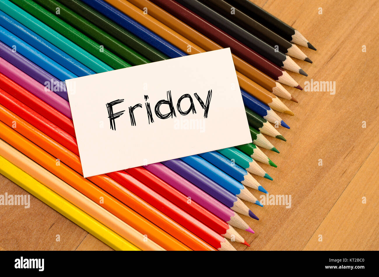 Friday text concept over white note Stock Photo - Alamy