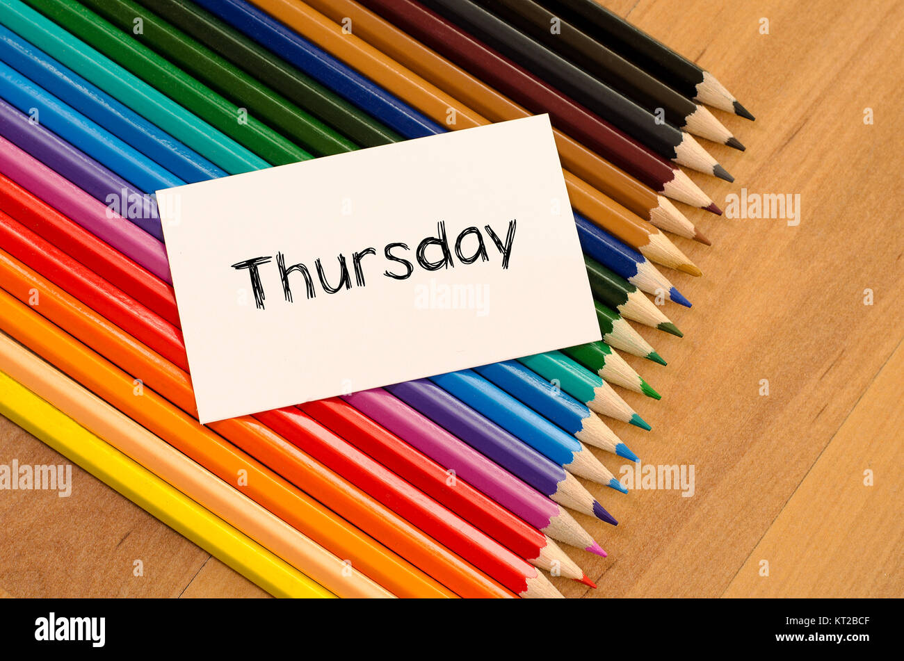 Thursday text concept over white note Stock Photo - Alamy